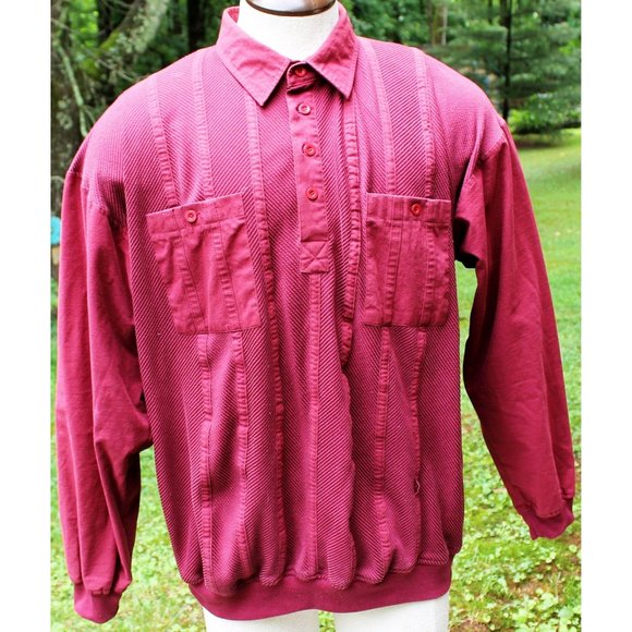Sears | Shirts | Vtg 8s Sears Mens Store Burgundy Red Long Sleeve ...